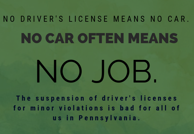 Help end the policy of suspending driver's licenses for minor offenses ...